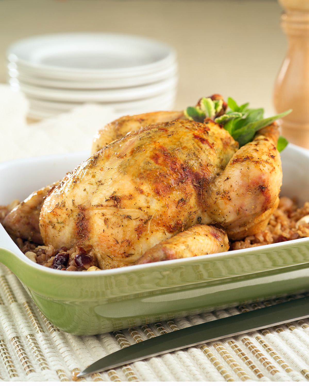 Poulet entier avec pilaf aux canneberges (sans gluten) - Le Poulet du ...